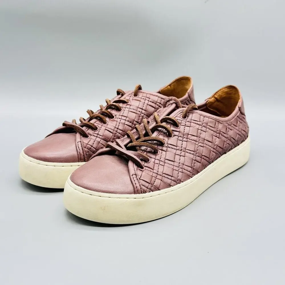 Frye | Shoes | Frye Shoes Womens 7 Pink Leather Woven Low Top Platform ...
